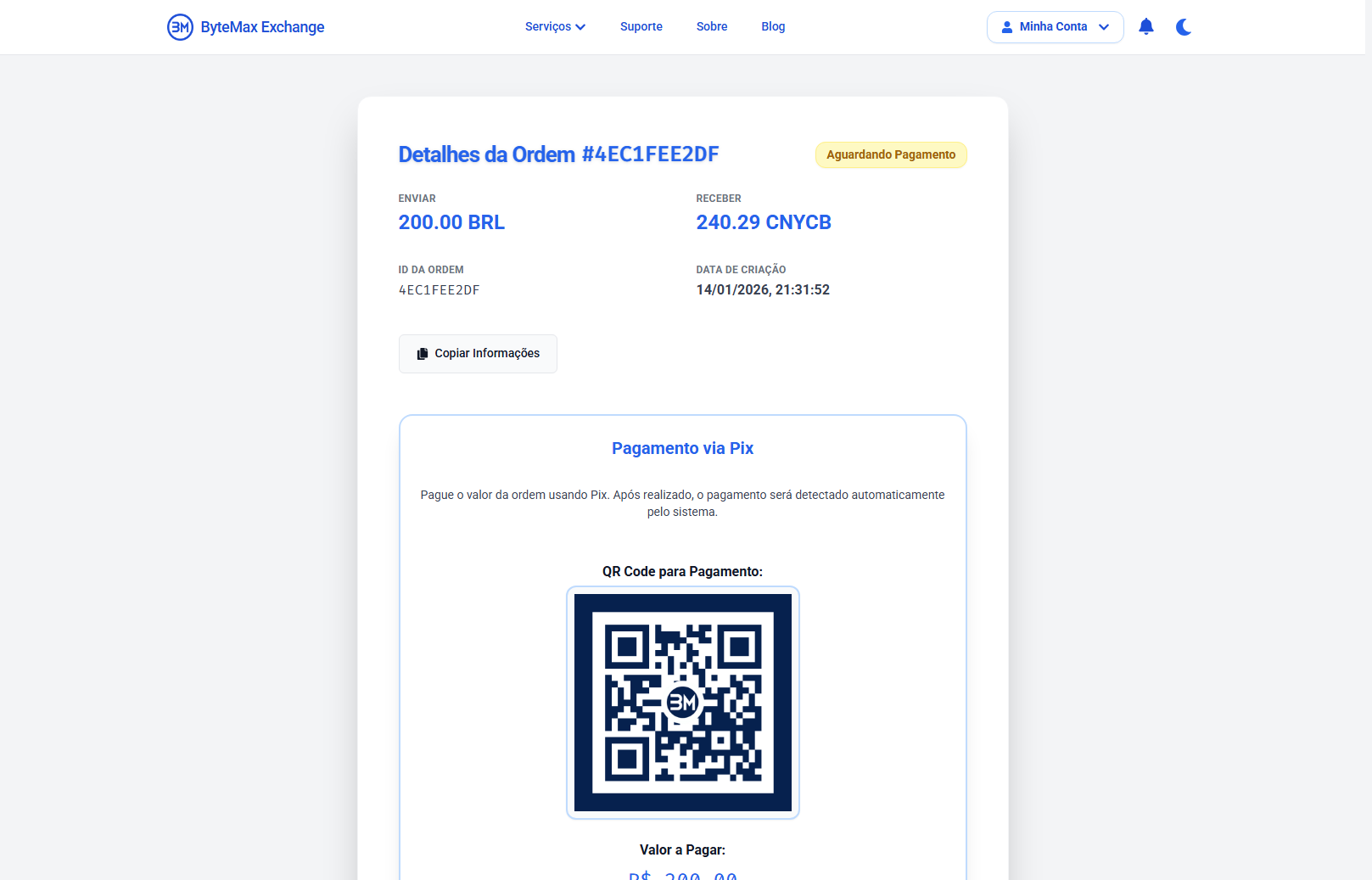 ByteMax Exchange - Conversão Rápida e Segura